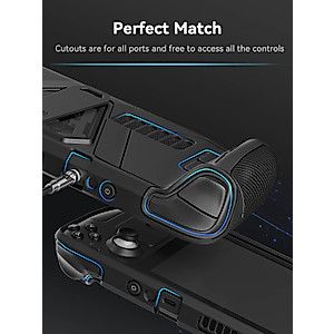 MOJOXR Metal Kickstand Protective Case for Steam Deck-Accurate Cutouts TPU Cover with Stable Stand, Great Case Accessories Fit for Official Carrying Case，Enhanced Comfort and Protection (Black)