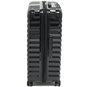 Karl Lagerfeld Paris Women's Suitcase Spinner Wheels Hardside, Deep Black, One Size