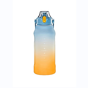 Water Bottles with Motivational Time Marker & Straw, 64oz Leakproof Water Jug Drink Bottles Gradient Color Water Containers Travel Sports Water Bottle for Gym Office and School