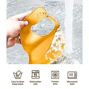 Baby Led Weaning Supplies, Silicone Feeding Set for Baby, Toddler Plates and Bowls Set with Suction, Baby Utensils Set with Adjustable Bib, Sippy Cup,Spoon and Fork, 6+ Months