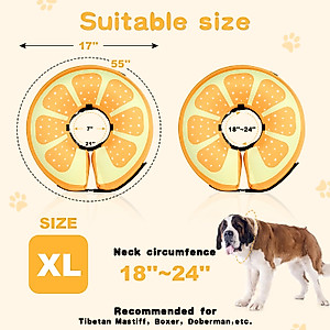 Sivomens Dog Cone, Protective Inflatable Dog Collar for XL Dogs, Comfortable Dog Recovery Cones After Surgery, Washable Dog Donut Collar Prevents Licking Wounds & No Blocking Vision, XL(18"-24")