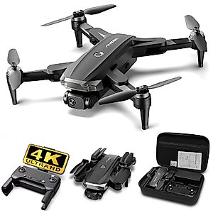 Drones with Camera for adults 4K - Toys Gifts for Kids, Adults, Beginner - RC Quadcopter WiFi FPV Live Video, Foldable, Carrying Case, Adjustable Lens, One Key Take Off/Land, Brushless Motor