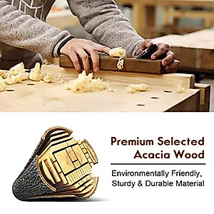 Giantex Rectangular Acacia Wood Dining Table Rustic Indoor &Outdoor Furniture (Rustic Brown&Black)