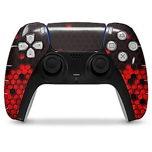 WraptorSkinz Skin Wrap compatible with Sony PS5 DualSense Controller HEX Red (CONTROLLER NOT INCLUDED)