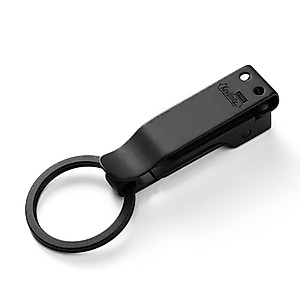 KeyUnity KS02BK EDC Belt Keychain Clip Quick Release, Stainless Steel Duty Belt Key Ring Holder for Pants, Jeans, Trousers (PVD Black)