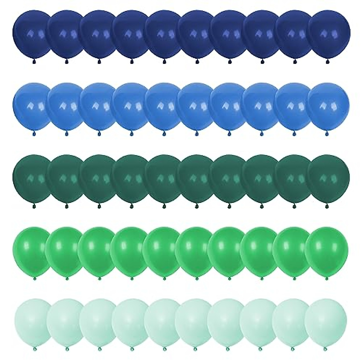 Blue and Green Balloons 50Pcs 12 Inch Navy Blue Latex Balloon for Birthday Golf Party Boy Baby Shower Football Video Game Jungle Safari Dinosaur Party Decorations with Dark Light Green Balloon