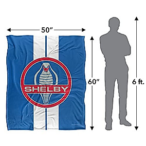 Shelby Cobra Blanket, 50"x60" Racing Stripe Silky Touch Super Soft Throw Blanket