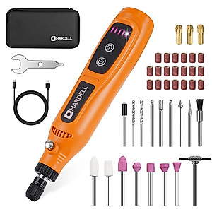 HARDELL Mini Cordless Rotary Tool 3.7V, 5-Speed Rotary Tool Kit with 43 Accessories, Type-C Charging Power Rotary Tool for Engraving, Sanding, Polishing, Drilling, Grinding, Small DIY Crafts