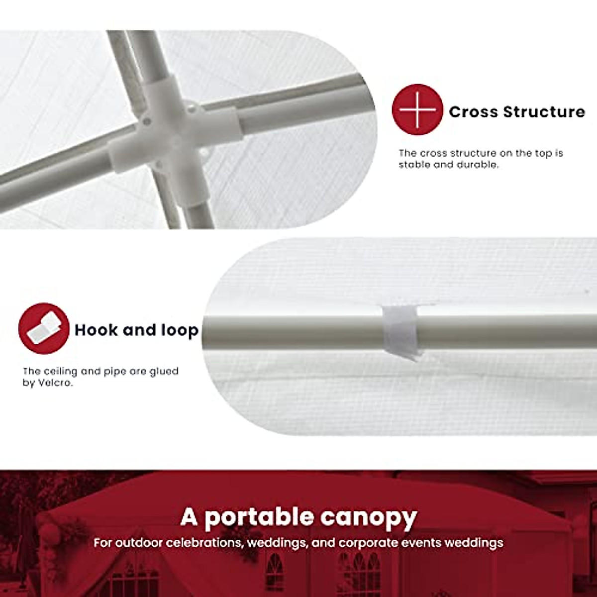 10x10 Gazebo Waterproof Outdoor Canopy Patio Tent Party Tent for Wedding BBQ Cater