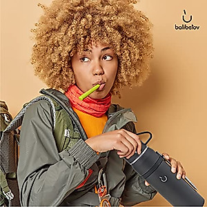 BALIBETOV Camping Thermos for Mate - Vacuum Insulated With Double Stainless Steel Wall- A Mate Thermos Specially Designed as Mate Argentino Kit that includes Bombilla and Mate Cup (Black)