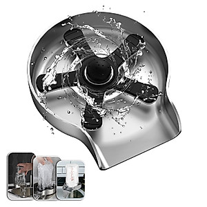 Rocyis Metal Glass Rinser-Cup Cleaner-Bottle Washer-Glass Cleaner for Kitchen Sink with 10 Jets, High Pressure Bar Sink Attachment, Brushed Nickel Stainless Steel