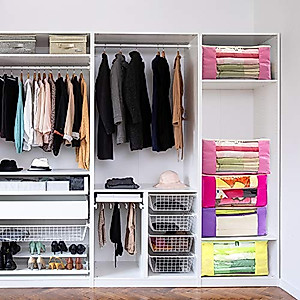 YueYue 2pack large capacity organizer storage bag,sturdy zipper Storage containers bags with reinforced handle, storage bag clothes blankets comforters clear window