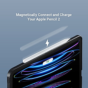 PITAKA iPad Pro 12.9 Case 5th Generation/6th Generation (2022/2021), Aramid Fiber 12.9 inch iPad Pro Case [MagEZ Case 2] Magic Keyboard Compatible Works with MagEZ Stand & Folio, Black/Grey