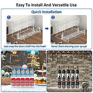 eipizx Coffee Syrup Organizer 2 Tier Syrup Bottle Holder Rack for Coffee Bar 10 Bottles White Wine Bottle Rack Coffee Syrup Stand Shelf for Syrup, Wine, Coffee Bar Organizer for Kitchen Coffee Shop