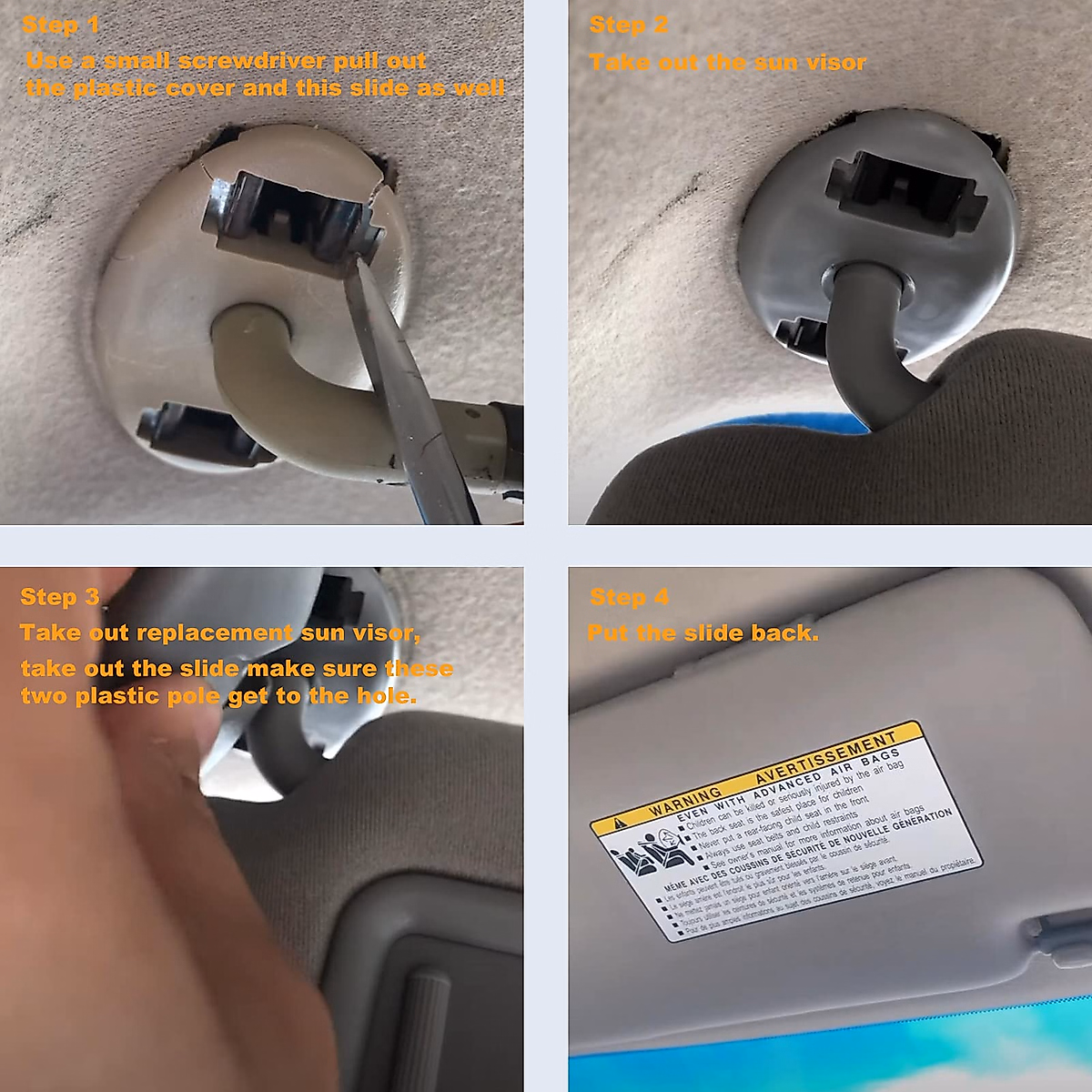 Left Driver Side Sun Visor Compatible with 2007 2008 2009 2010 2011 Toyo-ta Camry and Camry Hybrid Without Sunroof Replaces Model 74320-06780-B0(Gray)