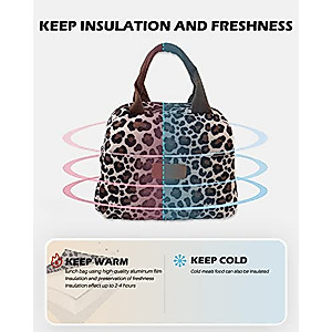 MoHern Leopard Lunch Bag for Women, Insulated Lunch Bag for Adult, Lunch Bag Women, Womens Lunch Bag for Work, Travel or Picnic (Leopard)