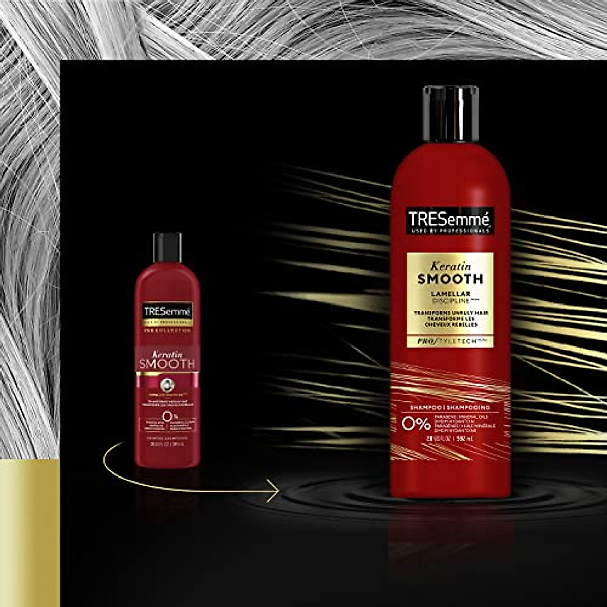 TRESemmé Keratin Smooth Smoothing Shampoo for Frizzy Hair Formulated With Pro Style Technology 20 oz