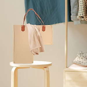 STOBAZA Stair Basket with Handles Felt Staircase Storage Baskets Laundry Baskets for Carpeted and Wooden Stairs Stair Storage Organizer Beige