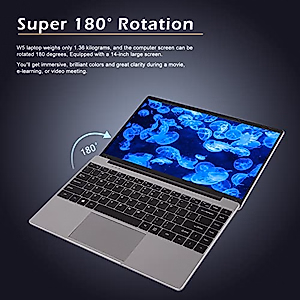 Ruzava 14" Laptop 6GB RAM 64GB Storage Support 1TB SSD Expansion Traditional Laptops Windows 10 2.4G+5G WiFi Bluetooth 4.2 USB HDMI 1920x1080 FHD WOZIFAN with Wireless Mouse for Work Study - Gray