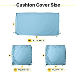 Snubbull 3 Pack Outdoor Patio Seat Cushions Replacement Covers Fit for 4 Pieces 4-Seater Wicker Rattan Patio Conversation Set Loveseat Chair Couch Furniture,36x18x2,18x18x2,Burgundy-Cover Only