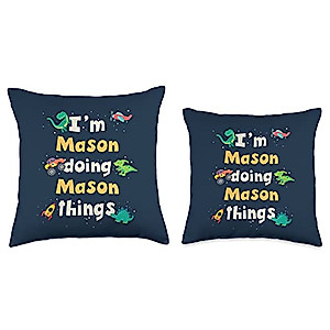 Personalized Mason First Name Apparel & Gifts Cool Mason Personalized First Name Boys Throw Pillow, 16x16, Multicolor