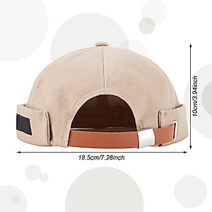 4 Pieces Brimless Hat Retro Skullcap Rolled Cuff Summer Beanie Docker Cap Watch Cap Bald Cap Visor-Less Sailor Hat Fishing Hats with Adjustable Design for Women Men