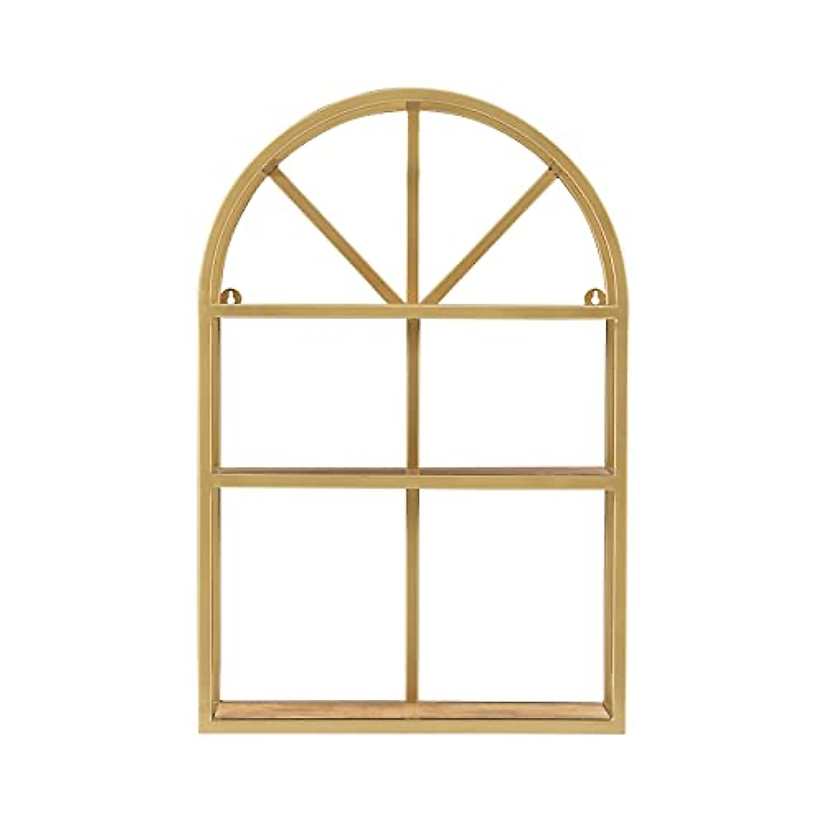 Powell Furniture Linon Penelope Metal and Wood Wall Shelves in Gold and ...