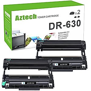Aztech Compatible DR630 Drum Unit: Replacement for Brother DR630 DR 630 DR-630 MFC-L2700DW HL-L2300D MFC-L2740DW DCP-L2540DW HL-L2380DW HL-L2305W HL-L2320D HL-L2340DW HL-L2360DW Printer (2 Drum Unit)