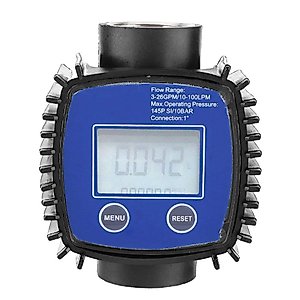 Flow Meter, 1in Digital Display High Accuracy Measure Mini Internal Thread Flowmeter for Water Diesel