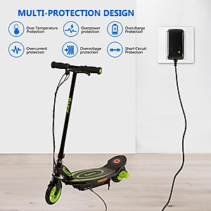 12V Charger for Razor Power Core 90, Electric Scooter Charger Replacement Razor Power Core E90 E95 95, EPunk, XLR8R, Electric Scream Machine, Kids Ride On Toys