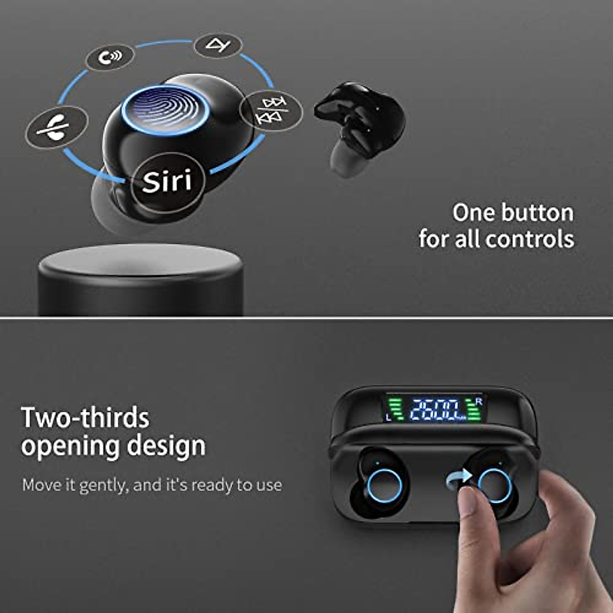 Wireless Earbuds Bluetooth, Bluetooth Earbuds 145H Playtime True Wireless Noise Cancelling Earbuds, Bluetooth Earphones Earbud & in-Ear Headphones for Android & iOS Waterproof w 2600mAh Power Bank