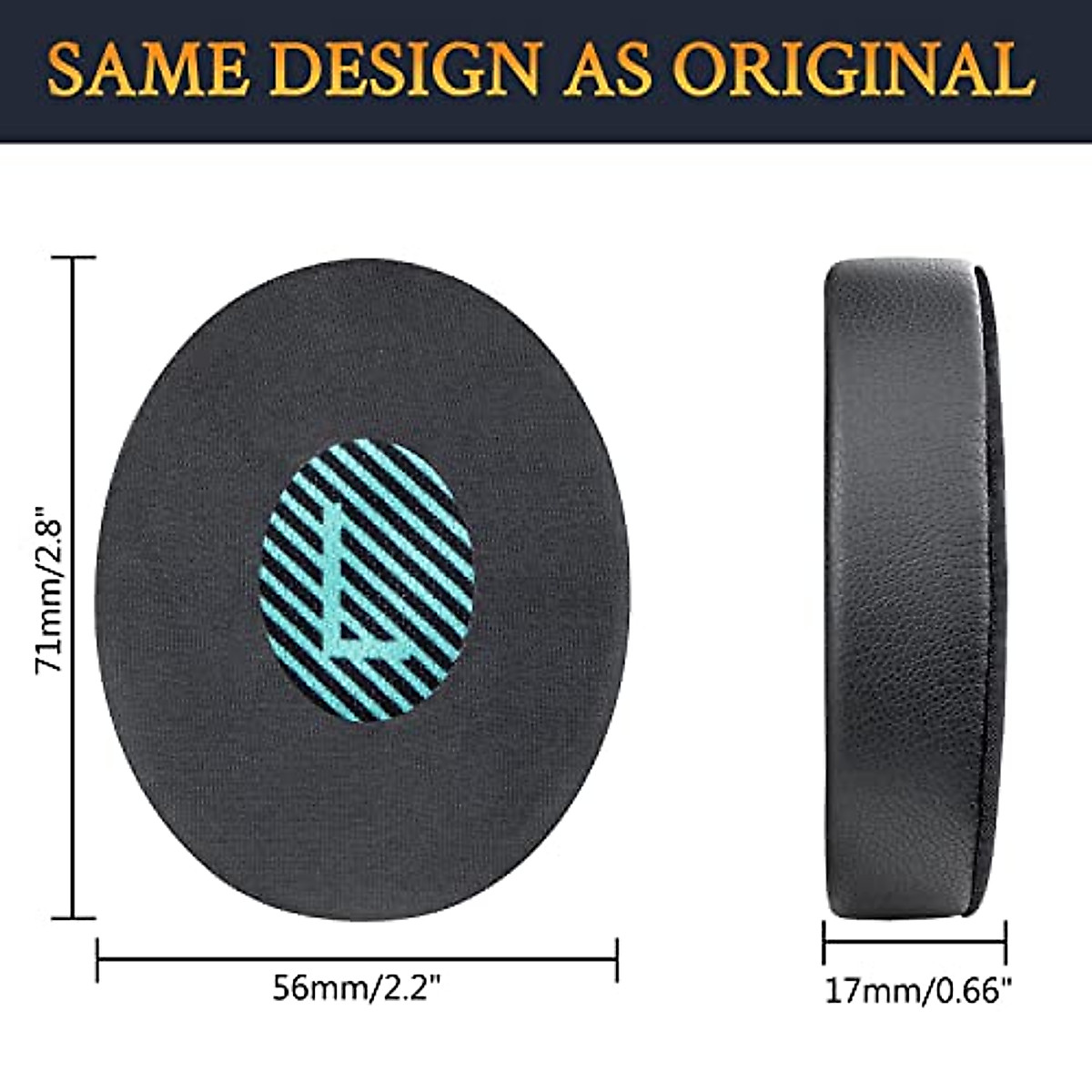 SOULWIT Cooling Gel Ear Pads Cushions Replacement for Bose On-Ear 2 (OE2 & OE2i)/ SoundTrue On-Ear (OE)/ SoundLink On-Ear (OE) Headphones, Earpads with High-Hensity Noise Isolation Foam - Black