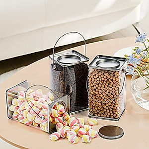 Hedume 9 Pack Clear Paint Can Containers with Metal Lids, 6 Inches Tall Square Empty Paint Storage Cans, Arts & Crafts Paint Buckets for Decorative & Party Use, Great for Party Favors, Decor and DIY