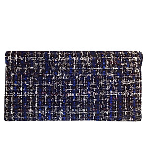 JNB Weaved Fabric Flat Clutch, Blue