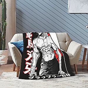 Anime Baki The Grappler Blanket Tapestry Sofa Office Bedroom Throw Blankets Super Soft Cozy Microfiber Blanket Bedding 40"X30"