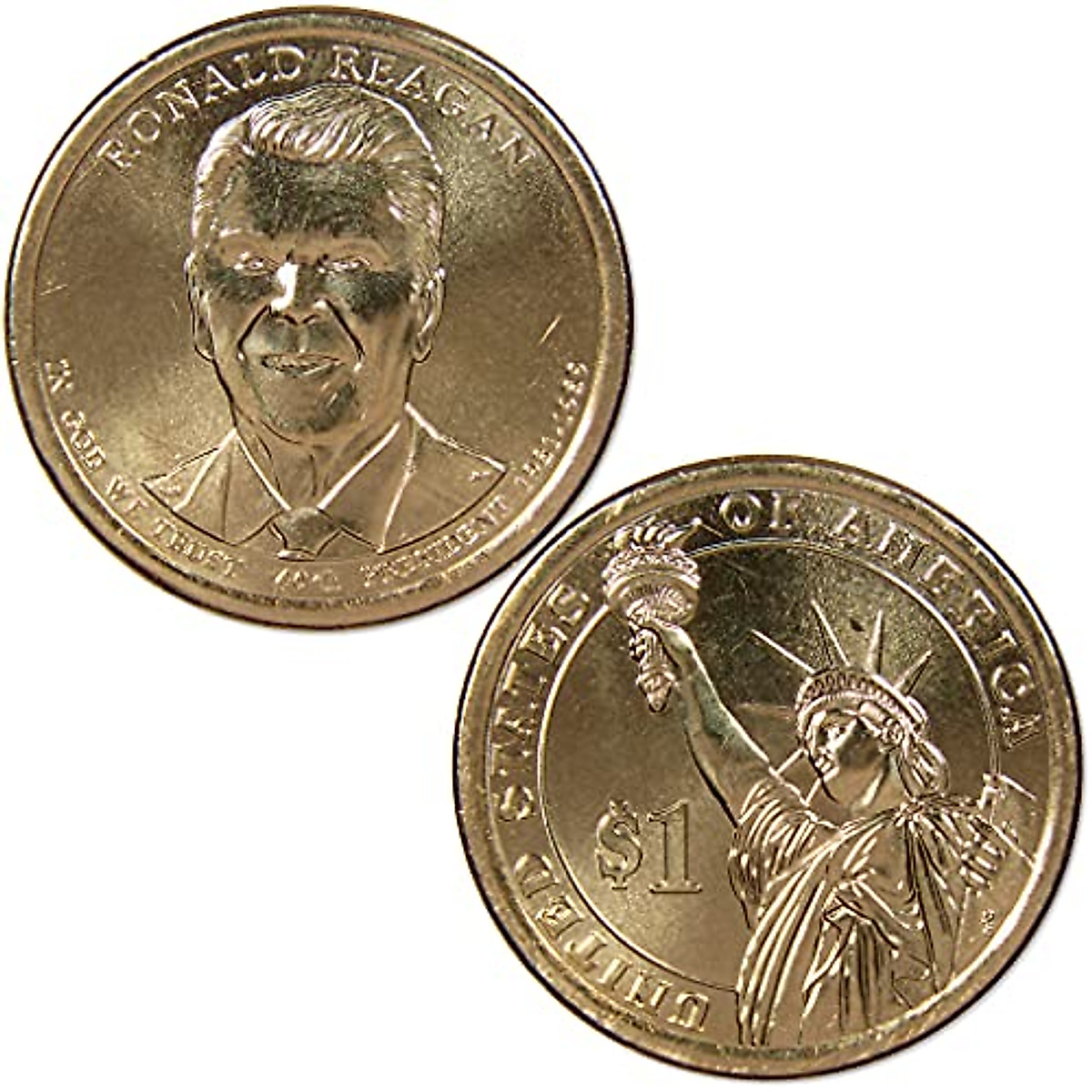 2016 P&D Ronald Reagan Presidential Dollar 2 Piece Set BU Uncirculated $1 Coins