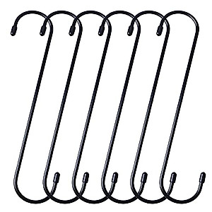 RUIBOLU Plant Hooks for Hanging, 6 Pack 10 inch Large S Hooks Heavy Duty Long for Hangers Plant Extension Hooks for Tree Branch, Utensils,Flower Basket, Garden, Patio, Indoor Outdoor Uses