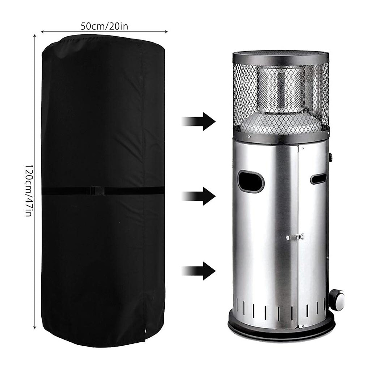 Bothyi Patio Heater Cover Snow-Resistant 120cm Height for Garden