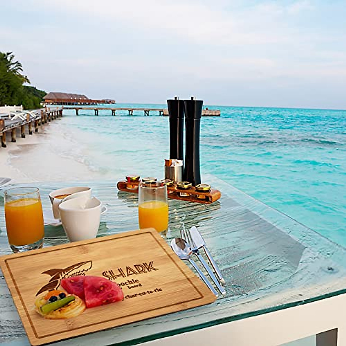 Shark Cootie Charcuterie Board,Personalized Charcuterie Board,Laser Engraved Bamboo Cutting Board,Funny Charcuterie Board for Meat and Cheese (E, 11‘’)