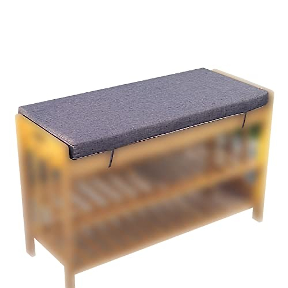 Piano Bench Cushions with Ties Non Slip Memory Foam for Indoor Shoe Storage, Window Seat, Patio Seating, Dining Room Sette Bench pad 30x14 inch, Grey