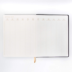 Designworks Ink Bad Ideas Black 7.25" x 10.25" Jumbo Journal Notebook with Cloth Cover, Gold Accents, Lined Pages, Ribbon Marker for Work, Writing, Journaling