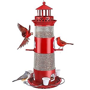 Decflow Bird Feeders for Outdoors Hanging, Wild Bird Feeder for Outside Bird, 4 lbs Large Capacity Durable Metal Bird Seed Feeder for Small Birds