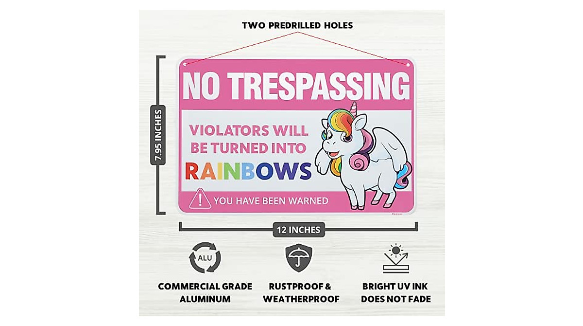 Venicor Unicorn Sign - 8x12 Inches Aluminum Wall Decor for Girls Room