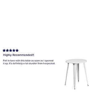 Flash Furniture Webb Commercial Grade 24" Round White Metal Indoor-Outdoor Table