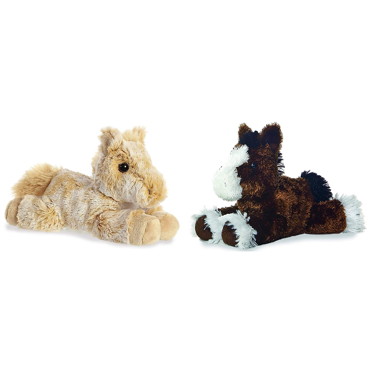 Aurora - Mini Flopsie - 8" Clydes and 8" Caramel Horse, Multicolor Bundle Set of 2