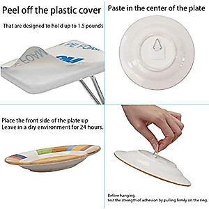 Artliving 1.25 Inch Invisible Adhesive Plate Hanger Set Vertical Plate Holders for the wall (20 pack)