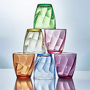 EILRAMIR Acrylic Drinking Highball Glasses Colorful Cup Plastic Rocks Glasses Ideal for Bar, Kitchen, Cocktail, Juice Beverages, Water Unbreakable (9.5oz) (Clear,9.5oz)