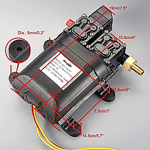 bayite 12V DC Fresh Water Pump 7.5 L/Min 2 GPM 100 PSI Adjustable 12 Volt Diaphragm Pump Self Priming Sprayer Pump with Pressure Switch for RV Camper Marine Boat