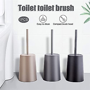 Toilet Brush Vacuum Toilet Dredge Suction Cup Deep Dredge Silicone No-Slip Long Plastic Handle and Flexible Bathroom Toilet Brush Holder Furniture (Color : Grey)
