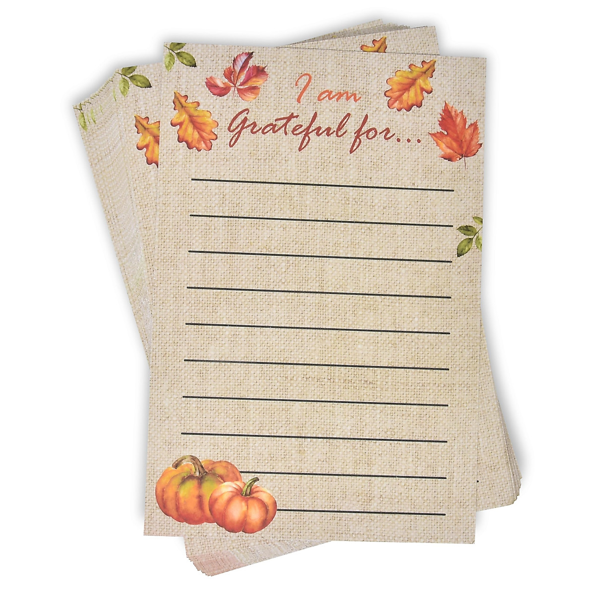 50 Pcs Thanksgiving Table Place Cards Fill in Gratitude Cards Harvest I Am Thankful For Card Autumn Dinner Settings Wedding Fall Party Supplies Decor
